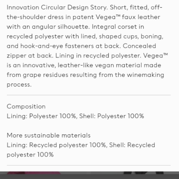 H&M | Dresses | Hm Innovative Circular Design Story Patent Mini Dress ...